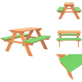 vidaXL Table de pique-nique pour enfants avec bancs 89x79x50 cm Sapin - Table De Pique-nique Enfant - Mobilier De Jardin Enfant - Table En Bois Enfant