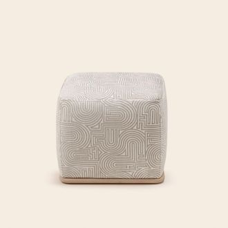 Madura Pouf Arnel Klark blanc et naturel - BEIGE