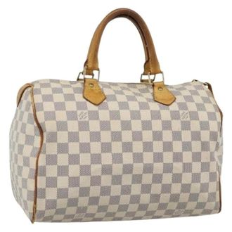 Louis Vuitton Sac &agrave; main Pre-owned en toile Damier Azur - Femme - Pre-owned - Beige - Taille: ONE Size