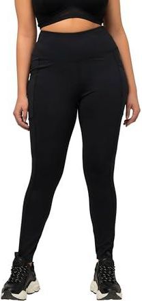 Ulla Popken Sportleggings, schnelltrocknend, hochelastisch Pantalons, Schwarz, 50W / 32L Femme