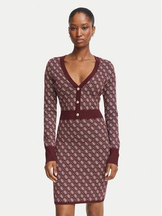 Guess Strickkleid W6BK23 Z1422 Dunkelrot Slim Fit