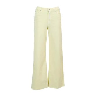 7 For All Mankind Lotta Cropped Left - Femme - Jeans - Jaune - Taille: W24