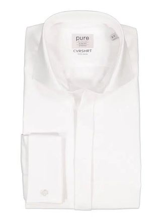 Pure Herren Hemd wei&szlig; Baumwoll-Stretch