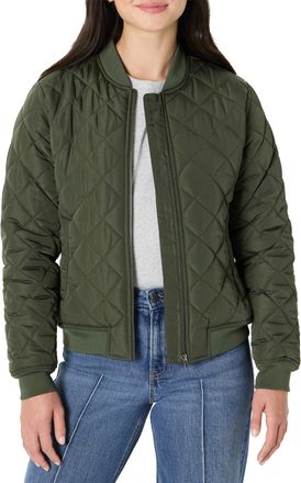Amazon Essentials Damen Regular Fit: Gesteppte Bomberjacke, Dunkles Olivgr&uuml;n, XXL