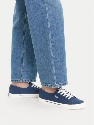 Pepe Jeans London Sneakers aus Stoff Brady Basic W PLS31287 Blau