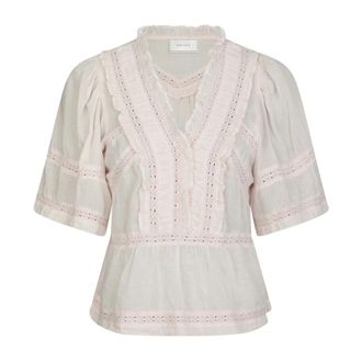 Neo Noir Hellrosa Voile Top mit Stickerei - - Blouses & Shirts - Damen - Rosa - XL