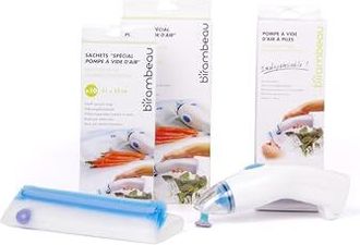 Birambeau Une pompe &agrave; vide dair &agrave; piles vendue avec 25 sachets r&eacute;utilisables (petits et grands)