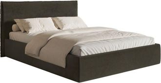 Selsey Softie Slim - Polsterbett 180&times;200 mit Bettkasten und Lattenrost, Velours, dunkelgr&uuml;n - Selsey