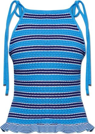 Ganni Femme, Tops, Bleu, Taille: 38 FR Backless Top