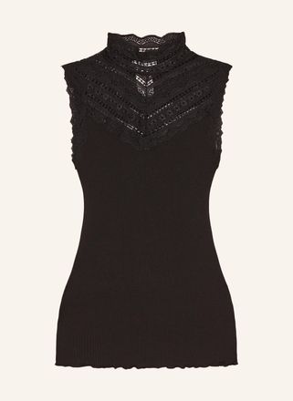 Rosemunde Seidentop Mit Spitze schwarz