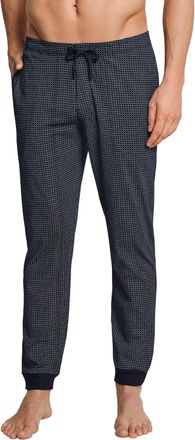 Schiesser Herren Lange Schlafhose Mit Bündchen - Mix + Relax Schlafanzughose, Dunkelblau-gem._163839, 50 EU
