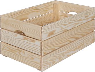 Inter Link SAS Holzkiste - Stapelkiste massivholz - Aufbewahrungskiste, F&uuml;r Obst, Gem&uuml;se, Wein, Garten, Bad, Spielzimmer - Platzsparend, praktisch - 65 x 31,5 x 23cm