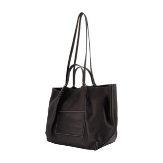 Lanvin Womens Catch By Shopper Bag - Lanvin Leather Black Calfskin Totes-Shopping-Bags