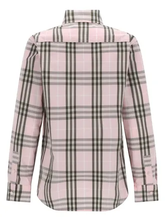 Burberry Checked Cotton Shirt - Pink