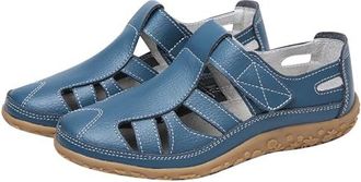 Generic Sandales en cuir pour femme - Bout ferm&eacute; - Rembourr&eacute;es - Chaussures de marche d&eacute;contract&eacute;es - Chaussures d&eacute;t&eacute; - Chaussures plates tendance pour les va