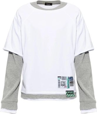 Dsquared2 Langarm-T-Shirt aus Baumwolle - - Tops - Herren - Wei&szlig; - M