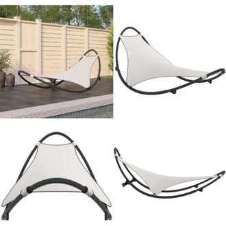 vidaXL Vidaxl - Schaukelliege mit Rollen Stahl & Textilene Creme - Sonnenschirm - Gartenstuhl - Lounge Chair - Au&szlig;enm&ouml;bel - Gartenlounge - Home & Living