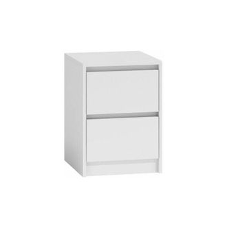 Hucoco Hucoco - iris - Table de chevet style scandinave 55x43x40cm - Table de nuit 2 tiroirs - Chevet style moderne - Meuble de rangement moderne Blanc