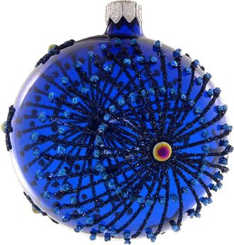 Kaheku Baumkugel Roga, Motiv Strahlen, Farbe Transparent / Blau, Durchmesser 10 cm