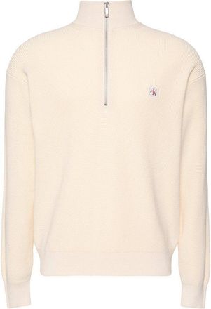 Calvin Klein Strickpullover Troyerkragen mit Rei&szlig;verschluss, Regular Fit