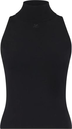 Courr&egrave;ges Femme, Tops, Noir, Taille: 40 FR Haut sans manches &agrave; col montant