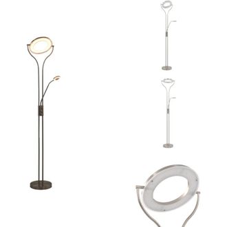 vidaXL Stehlampe 18 w Silbern 180 cm Dimmbar - Stehlampe - LED-Lampe - Deckenfluter - Leselampe - Wohnzimmerleuchte