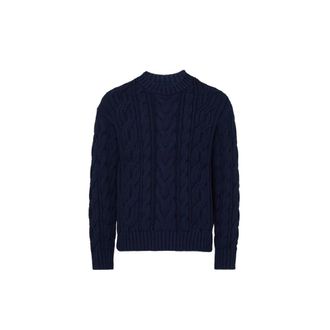Vilebrequin Cable-Knit Cotton Sweater - - Knitwear - Herren - Blau - M