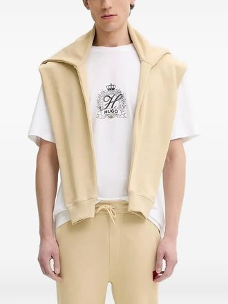 HUGO BOSS Hoodie mit Logo-Patch - Nude