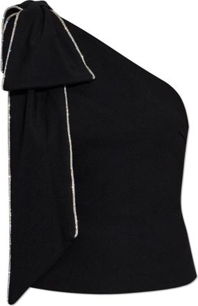 Rotate Oberteil mit Schleife und schimmernden Pailletten - - Tops - Damen - Schwarzk - M
