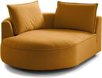Studio Copenhagen home24 Modulottomane Gelb/Ocker Webstoff Saia 126 x 154cm Ausrichtung links Modern