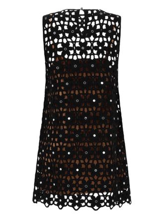 Michael Michael Kors Crochet Knit Mini Dress - Black