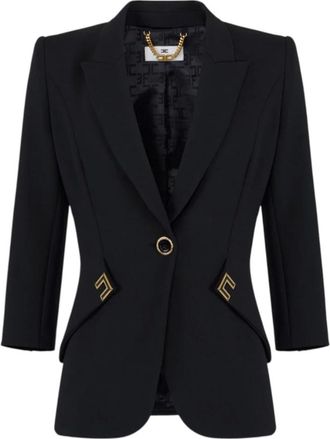 Elisabetta Franchi Femme, Vestes, Noir, Taille: 44 FR Blazers