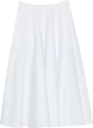 Bite Studios Femme, Jupes, Blanc, Taille: W34 Jupe Trap&egrave;ze &agrave; Panneaux