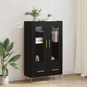 vidaXL vidaXL Haut Armoire avec tiroir Ch&ecirc;ne noir 69,5 x 31 x 115 cm