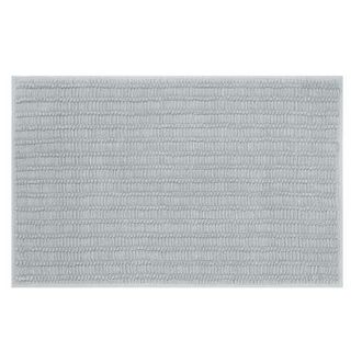 Spirella Badematte Baumwolle ADA 100% Hochwertig - Struktur Schlinge Antirutsch Fu&szlig;bodenheizung Geeignet Pflegeleicht Schnell Trocknend Oeko-Tex - Grau - 50 x 