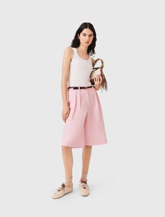 Maje Bermudas &Agrave; Plis En Lin M&eacute;lang&eacute; - Rose - Maje