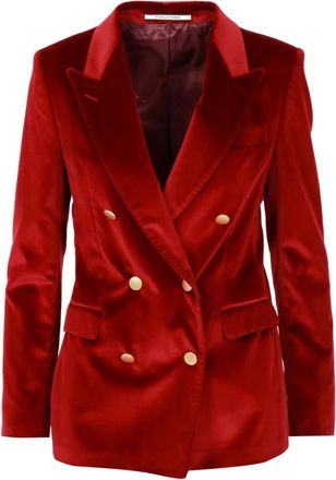 Tagliatore Femme, Vestes, Rouge, Taille: 38 FR Velvet Blazer