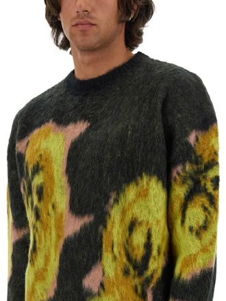Msgm Pixelled Roses Jacquard Sweater - Multicolor