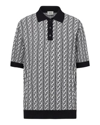 Drykorn Strick-Poloshirt in einem Baumwoll-Jaquard mit Kontrastabschl&uuml;ssen, Relaxed Fit in