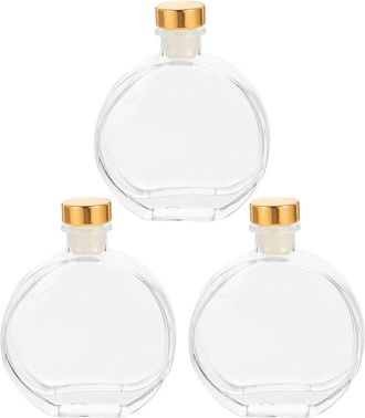 Lurrose 3 St&uuml;ck Aroma Glas Diffusorflaschen 100 Ml Leer Duftflaschen aus Glas f&uuml;r &Auml;therische &Ouml;le Diffusorbeh&auml;lter f&uuml;r Raumduft Tischdeko Hotel und B&uuml;ro Zuf&auml;ll