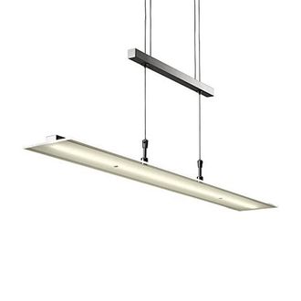 B.K.Licht Suspension luminaire LED réglable en hauteur continu, dimmable par touche, couleur de lumière blanc chaud, suspension déclairage intérieur, cuisine, 8