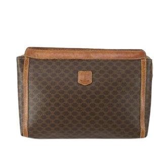 Celine Pre-owned Macadam Canvas Clutch - Femme - Pre-owned - Brun - Taille: ONE Size