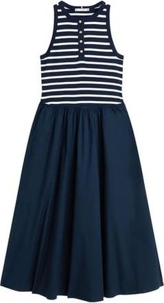 Tommy Hilfiger Robe midi ray&eacute;e en coton m&eacute;lang&eacute;