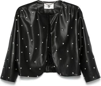 Nissa Jeansjacke mit Kristallen - Schwarz