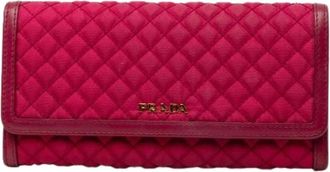 Prada Portefeuille matelass&eacute; en nylon Pre-owned - Femme - Pre-owned - Rose - Taille: ONE Size