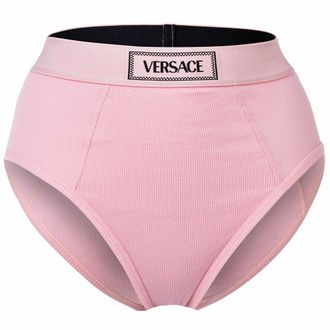 Versace Highleg Rib - Cotton Rib Elastic Canet Slip