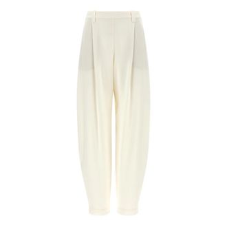 Brunello Cucinelli Flie&szlig;ende Twill-Hose - - Trousers - Damen - Beige - L