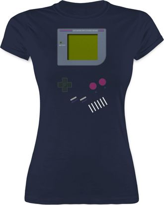 Shirtracer Shirt Damen - Karneval & Fasching - Gameboy | Nerds I 90s I 90iger I Fastnacht I Fasnacht I Fasnet - M - Navy Blau - 90 er Jahre Sachen Faschings Tshi