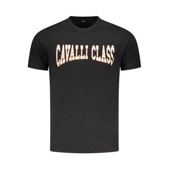 Cavalli Schwarzes T-Shirt mit K&uuml;hlem Druck - - Tops - Herren - Schwarzk - 2XL