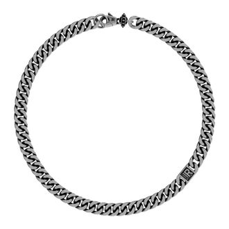 John Richmond Kettenhalskette mit Grumetta-Glied und Logo JR - - Accessories - Damen - Grau - ONE SIZE